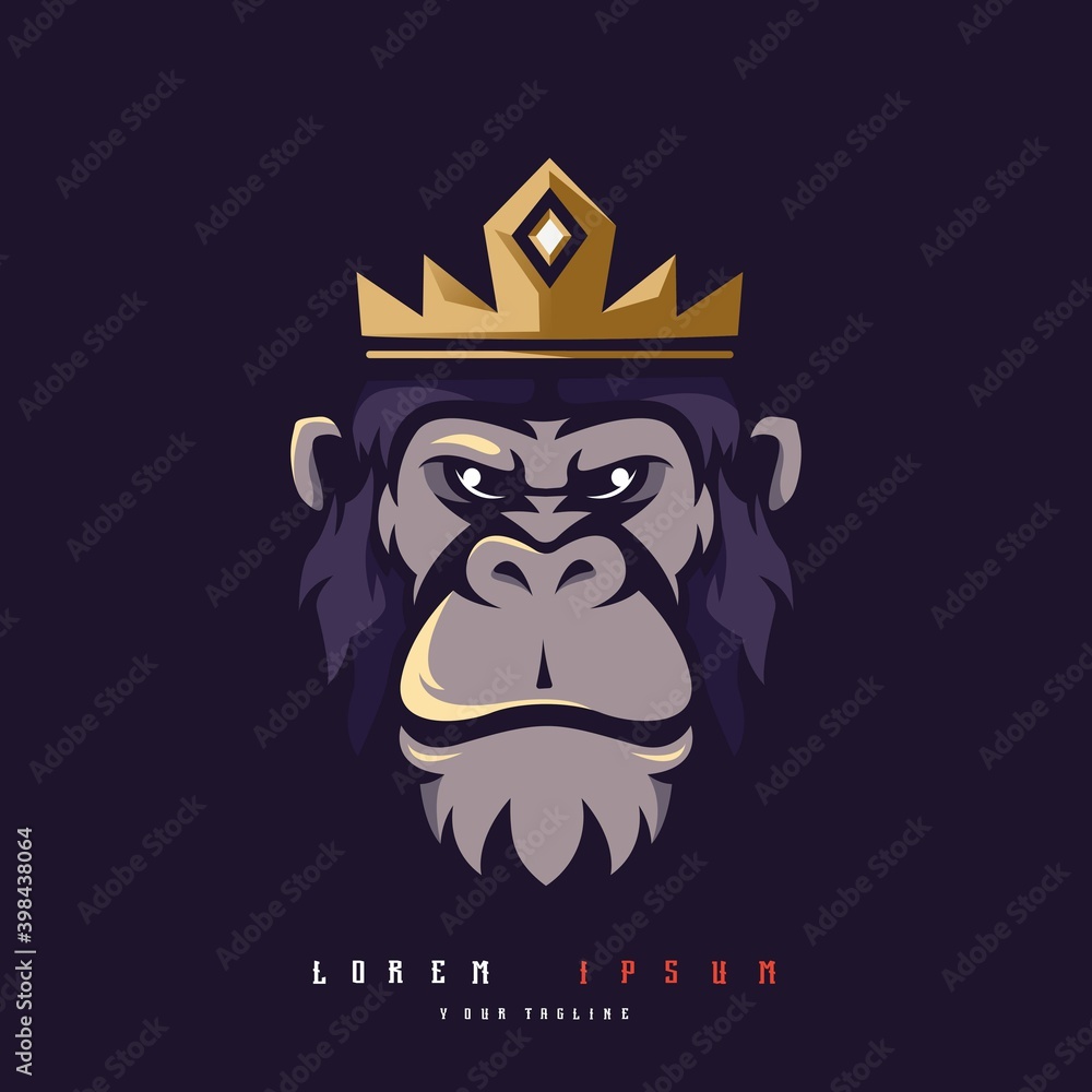 King kong mascot logo design vector with modern illustration concept ...
