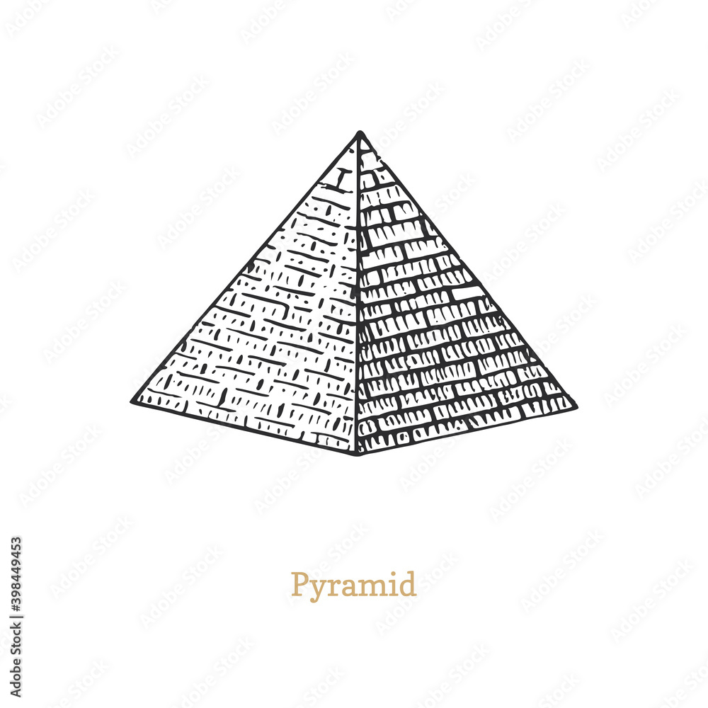 Pyramid vector drawing of esoteric and occult sign Stock Vector | Adobe ...