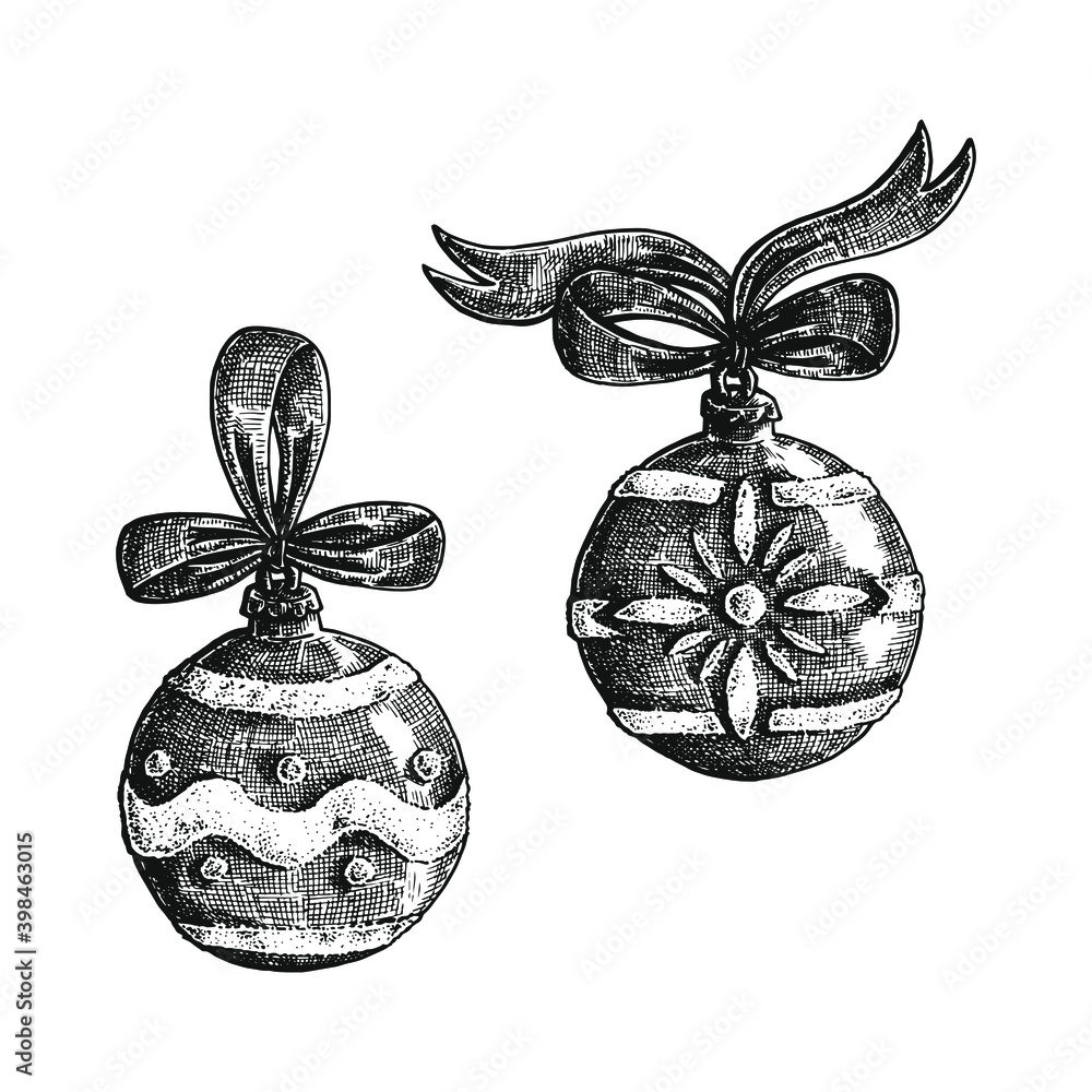 Hand drawn black and white crosshatch vector illustration of two ...