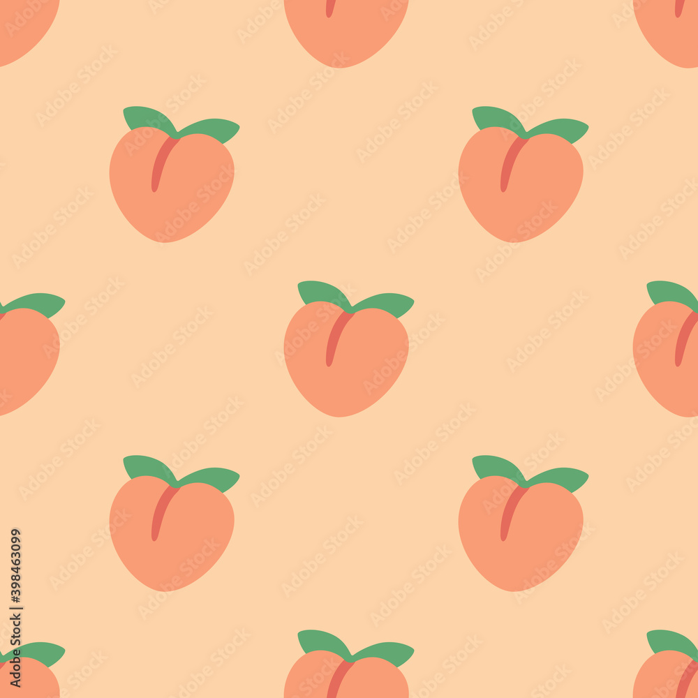 Peach seamless pattern. Aesthetic peachy seamless pattern. VSCO girl ...