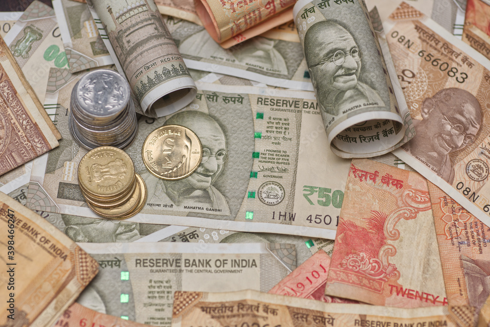 Indian currency and Coins Stock-Foto | Adobe Stock