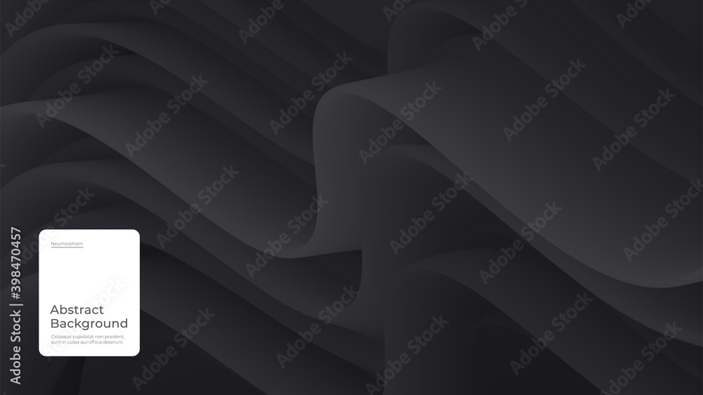 Abstract background illustration in dark neomorphism style. Dynamic ...