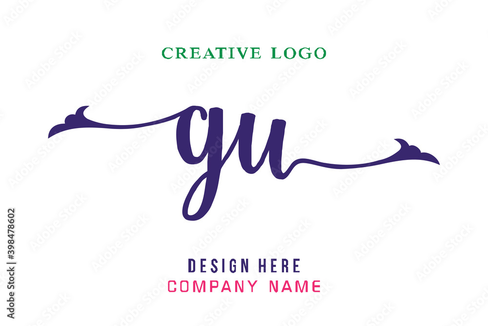 GU lettering logo is simple, easy to understand and authoritative Stock ...