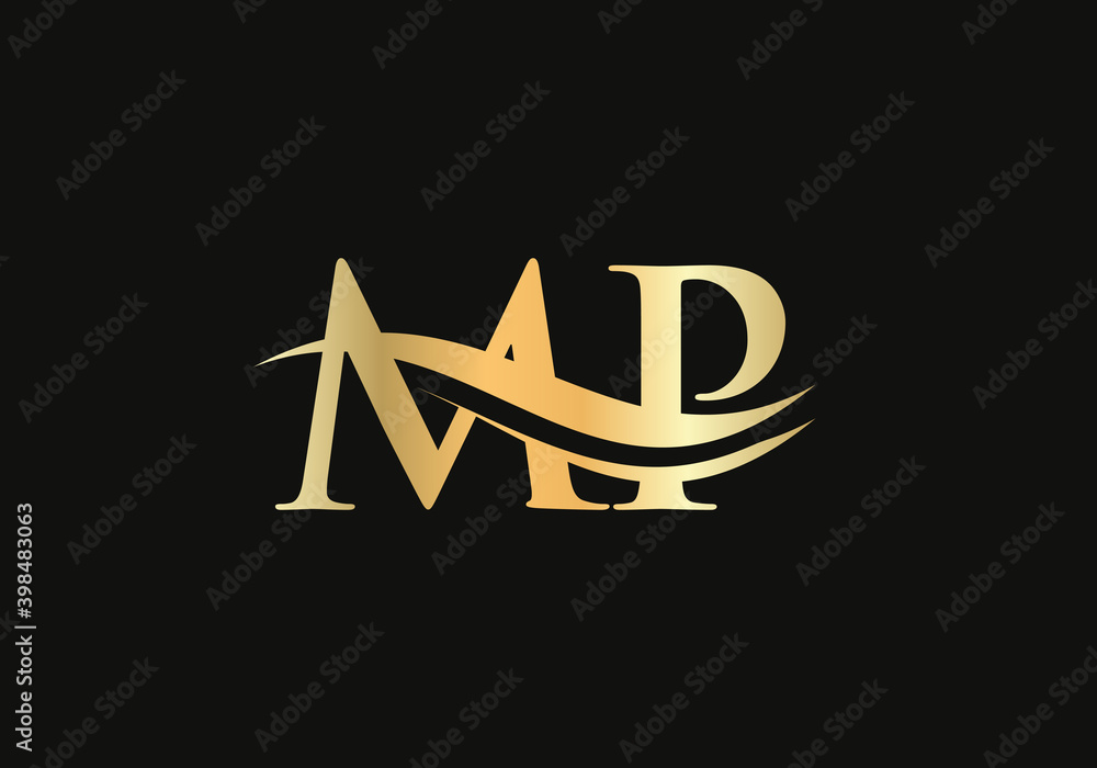 MP Logo Vector. Swoosh Letter MP Logo Design for business and company ...