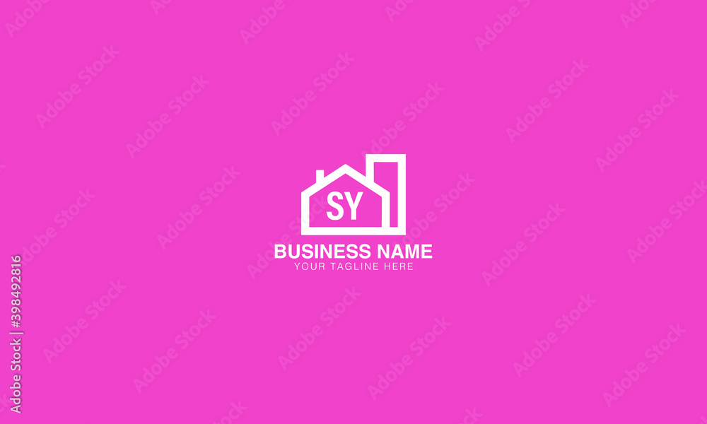 SY S Y initial creative logo with home vector template image. Real ...
