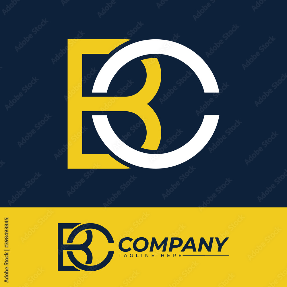 BC logo design with letters B and C in vector format. BC or CB logo ...