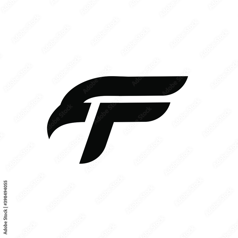 eagle falcon with Letter F logo design template Stock Vector | Adobe Stock
