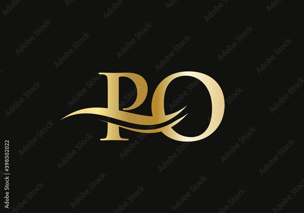 Creative and Minimalist Letter PO Logo Design with water wave concept ...