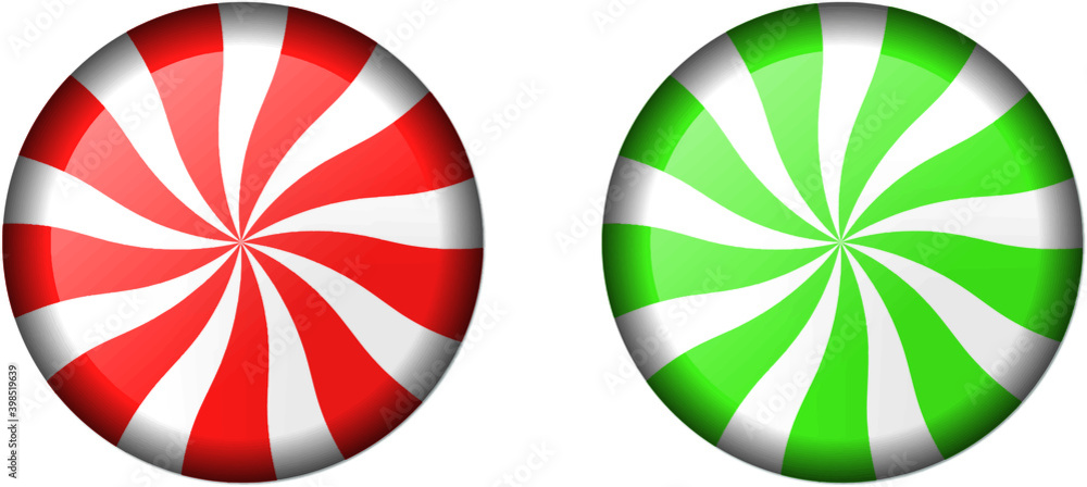 Christmas Round Candy Set Striped Peppermint Candies Caramel Without