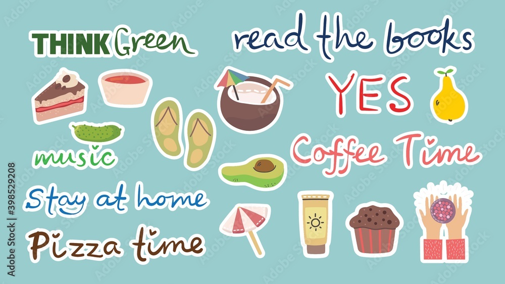 Signs and symbols for organized your diary. Template for scrapbooking ...