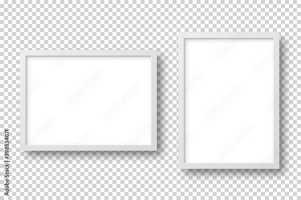 Realistic picture frame isolated on transparent background. Blank ...
