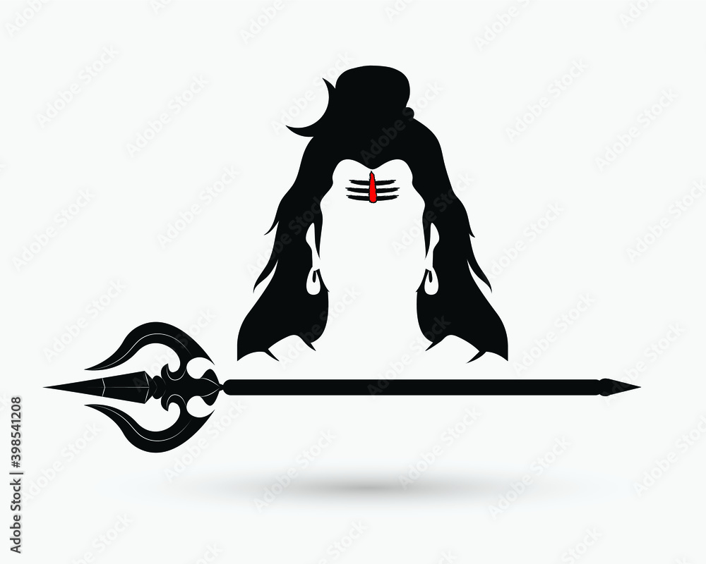 Lord mahadev trendy graphic silhouette design with trishul in ...
