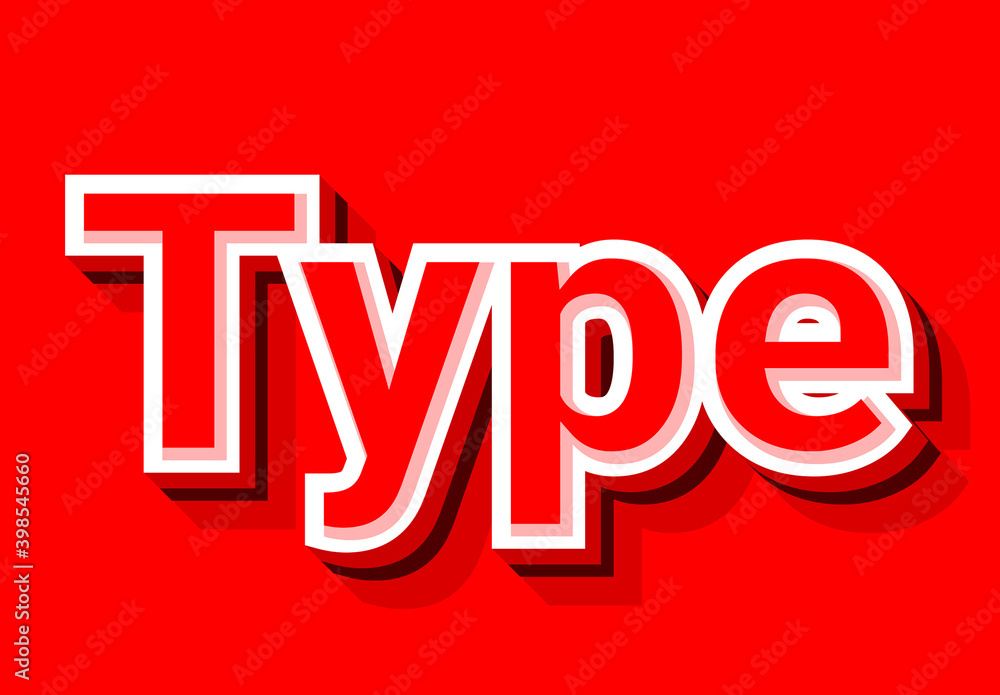 Modern Sharp Red and White Text Effect Stock Template | Adobe Stock