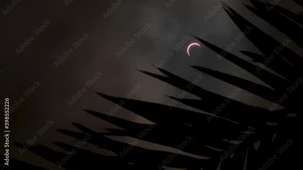 2020 Solar Eclipse South Iran Baluchistan Sun Crescent Visible ...