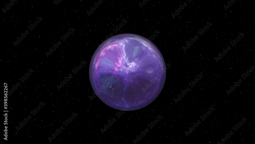 Black Hole in Cosmic Space, Infinite Universe with Stars. Slowly Moving ...