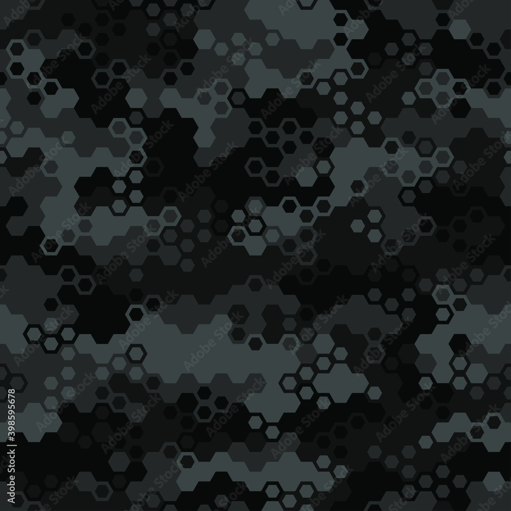 Hexagonal camouflage seamless pattern. Abstract modern geometric ...