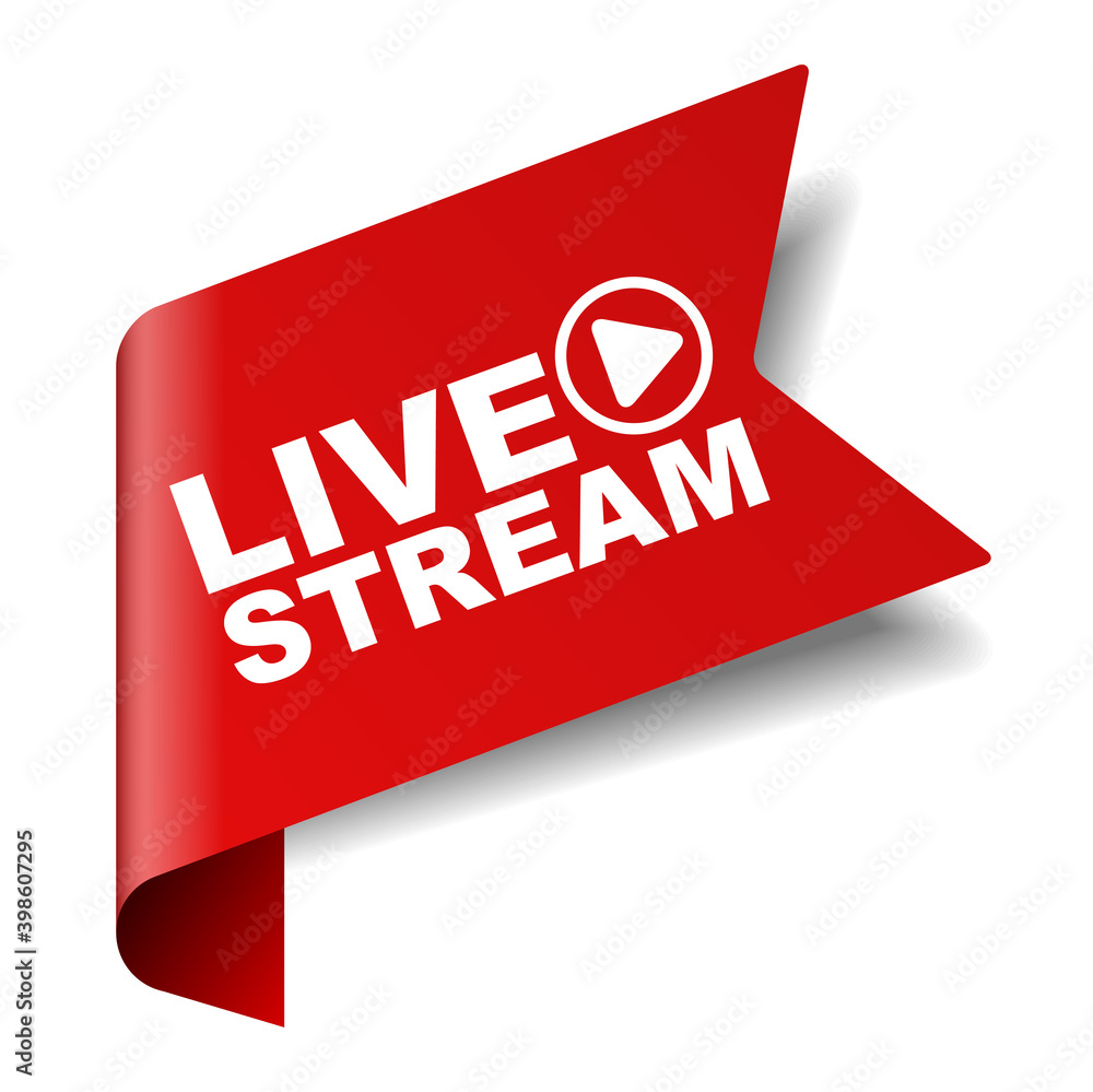 red vector illustration banner live stream Stock Vector | Adobe Stock