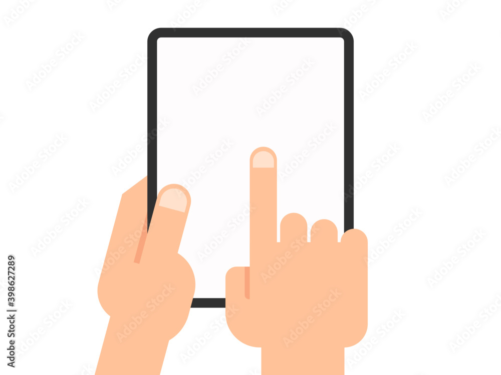 Holding Tablet Stock Vector | Adobe Stock