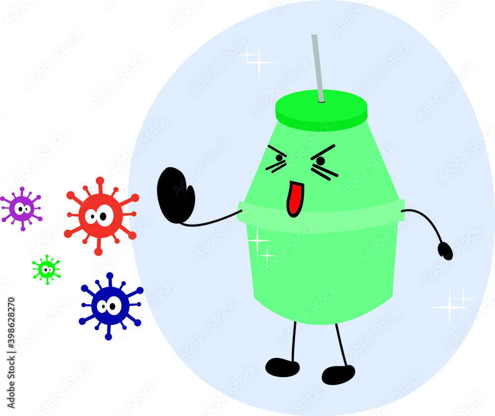 vector illustration image of cute characters fermented milk bottles ...