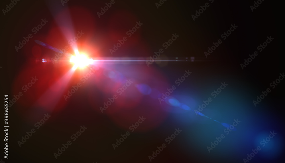 Lens flare or Star flare in black background.Modern nature flare effect ...