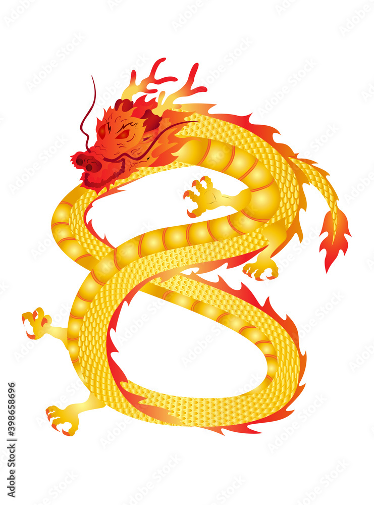 Chinese traditional template with chinese dragon number eight on white ...