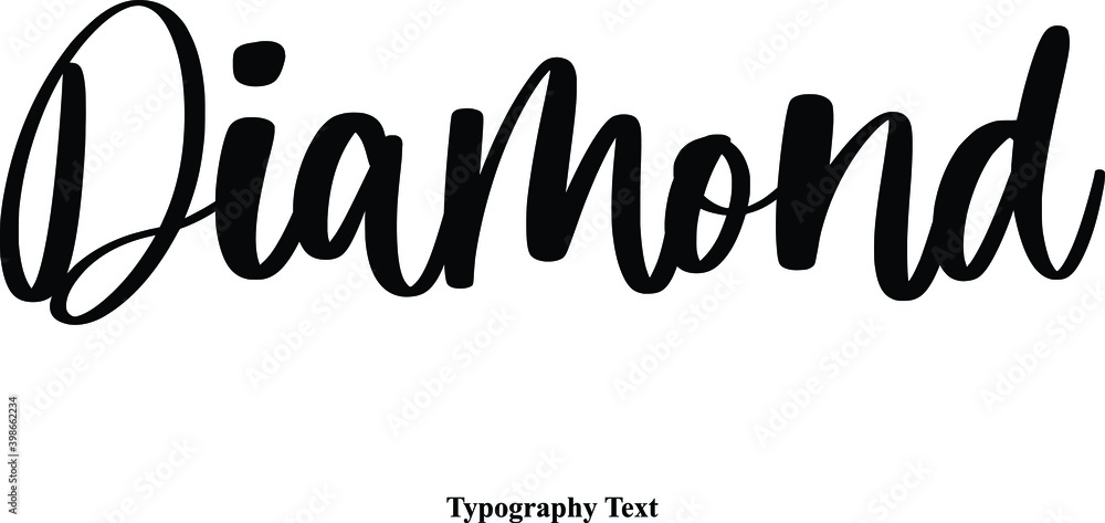 Diamond Cursive Calligraphy Text on White Background Stock Vector ...