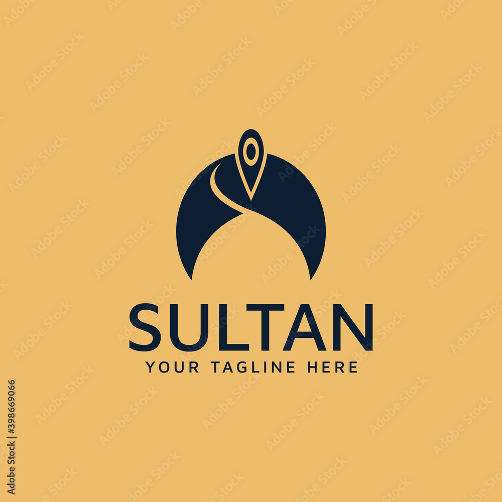 sultan logo design with arab head covering turban Stock Vector | Adobe ...