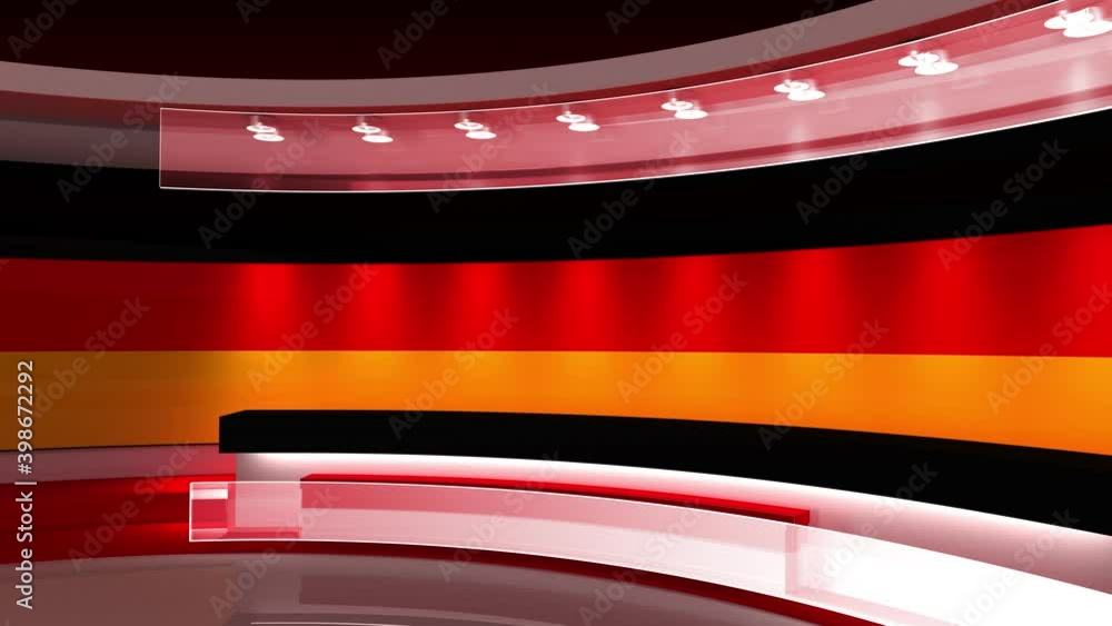 TV studio. Germany. German flag studio. German flag background. News ...