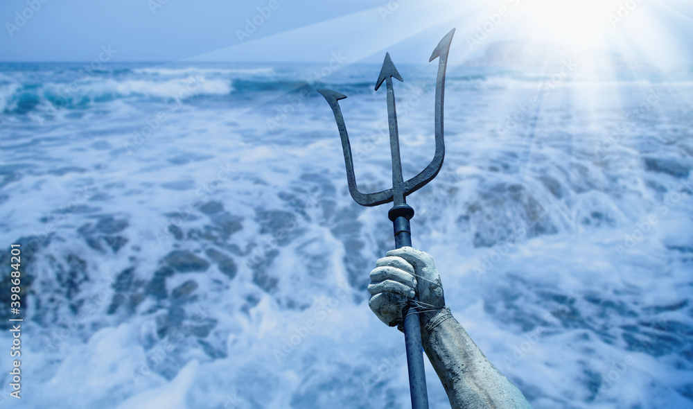 The mighty god of sea and oceans Neptune (Poseidon, Triton). Neptun's ...