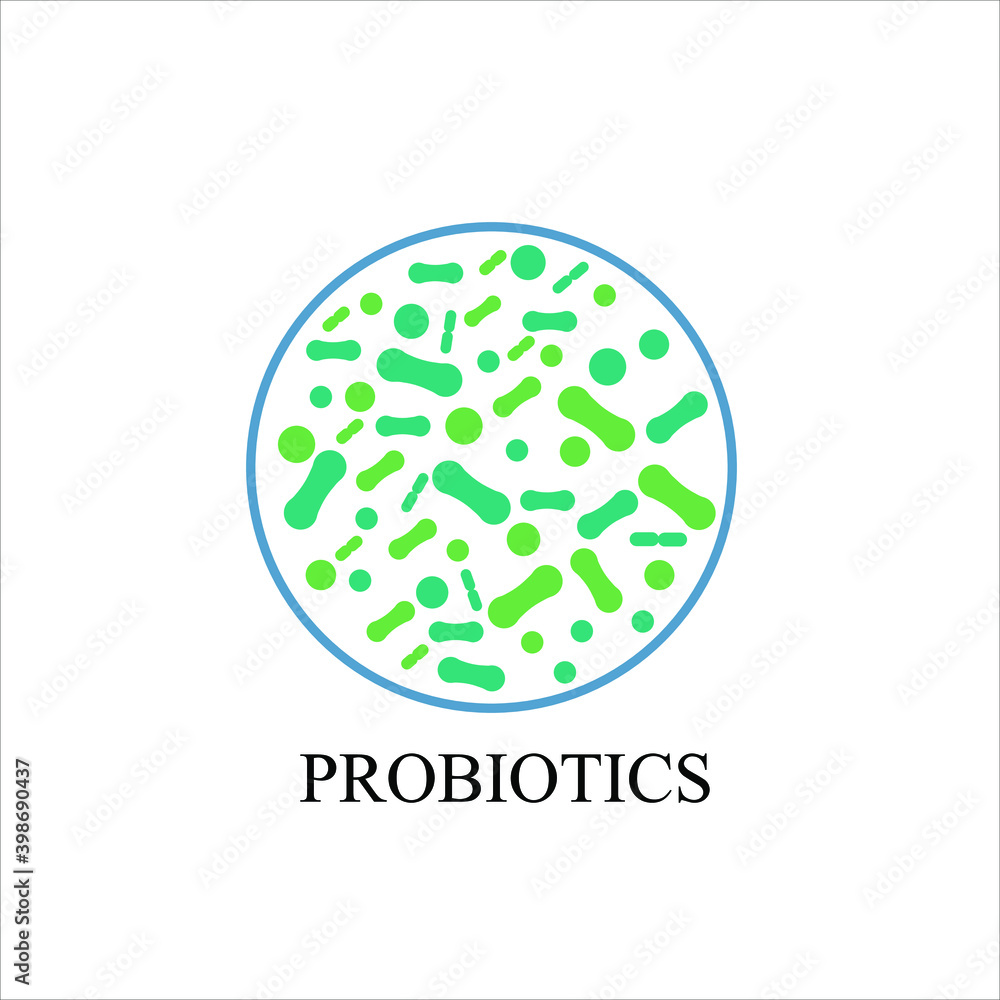 Probiotics vector background, lacto bacteria supplement, correct ...