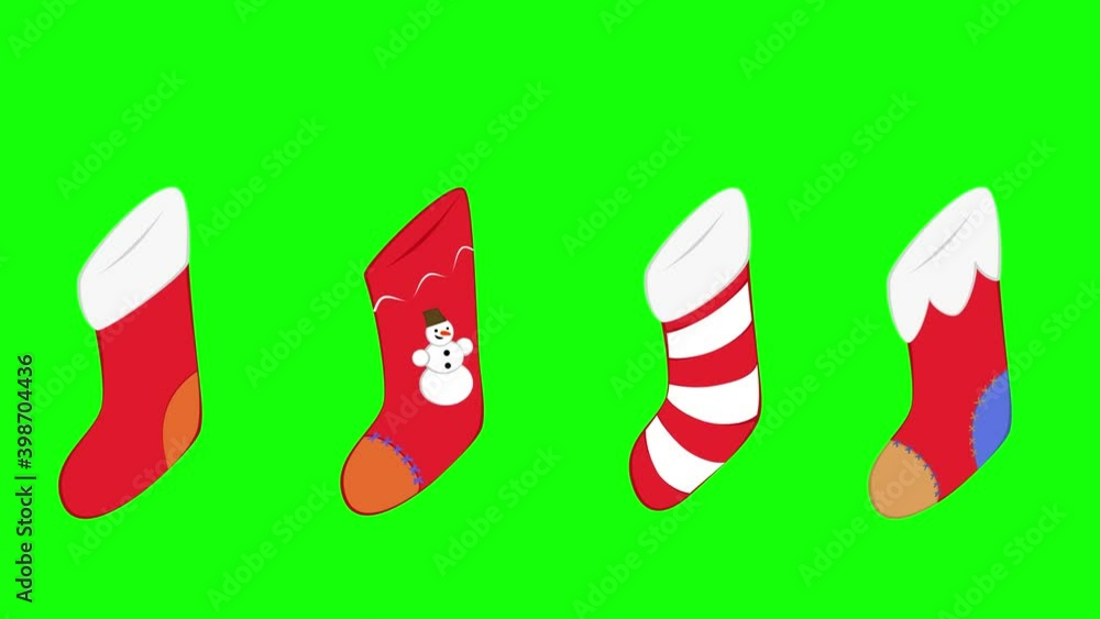 Four different types of Christmas socks, for the fireplace, appear from ...