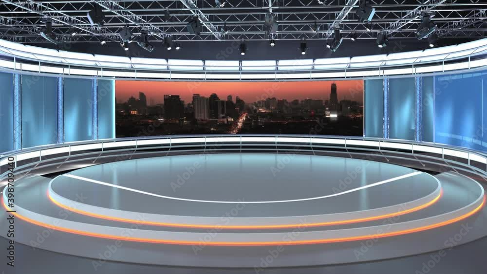 Virtual Studio green screen background-2 Virtual set studio for chroma ...