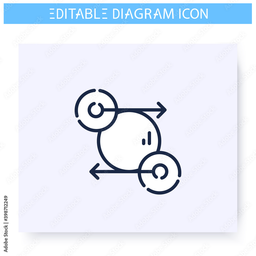 State diagram line icon. Process, management or progress visualisation ...
