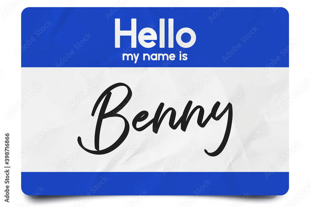 Hello my name is Benny Stock Photo | Adobe Stock