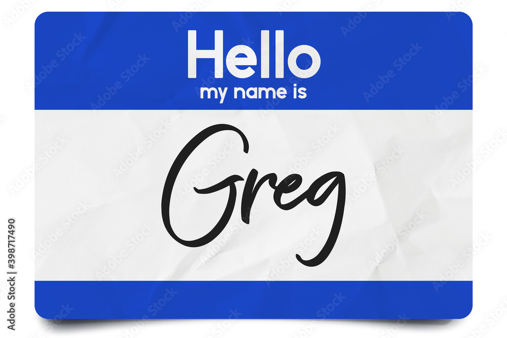 Hello my name is Greg Stock Illustration | Adobe Stock