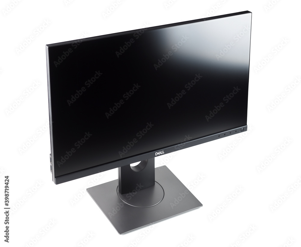 Belarus, Brest - June 03, 2019:Black Dell P2418D monitor screen ...