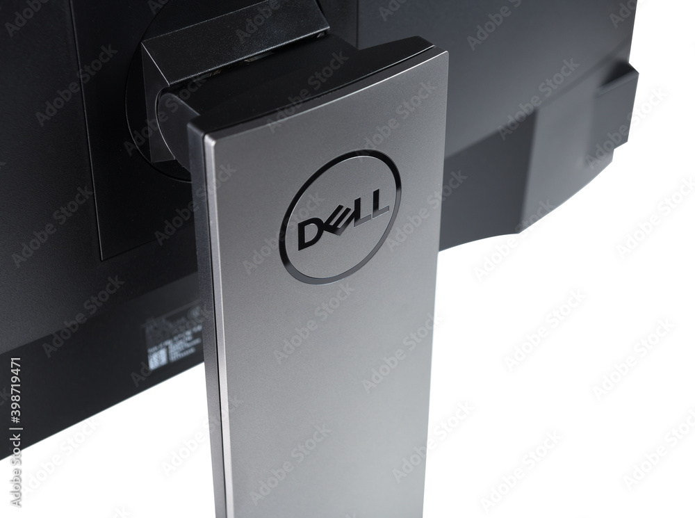 Belarus, Brest - June 03, 2019:Black Dell P2418D monitor screen ...