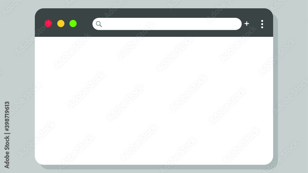 Simple web browser window on grey background Stock Vector | Adobe Stock