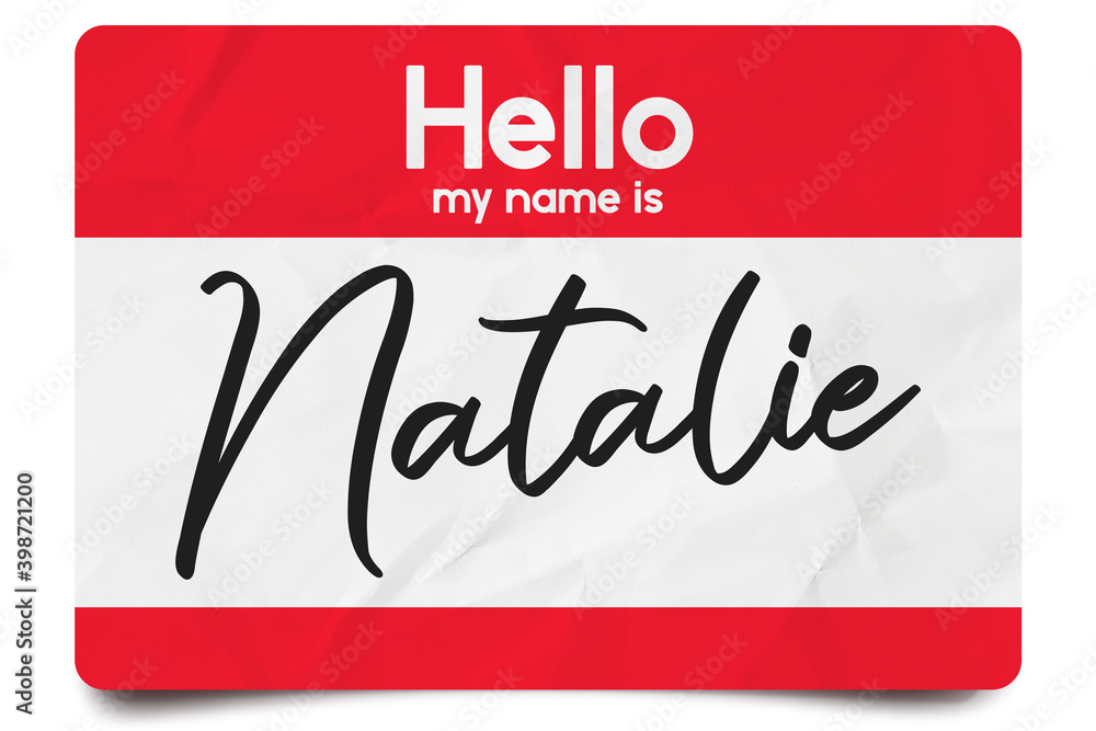 Hello my name is Natalie Stock Illustration | Adobe Stock