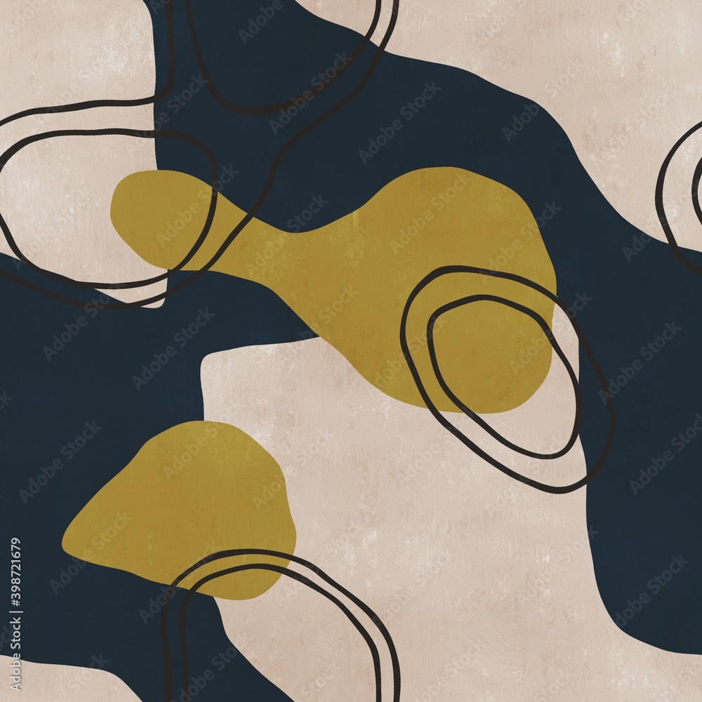 Seamless organic rounded curvy shapes naive design. High quality ...