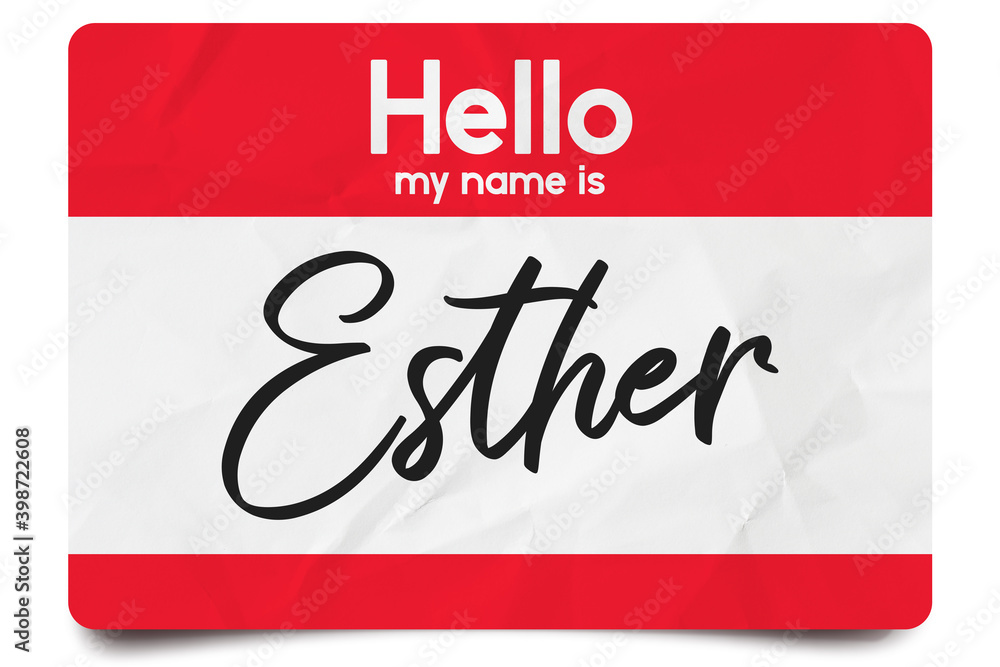 Hello my name is Esther Stock Illustration | Adobe Stock