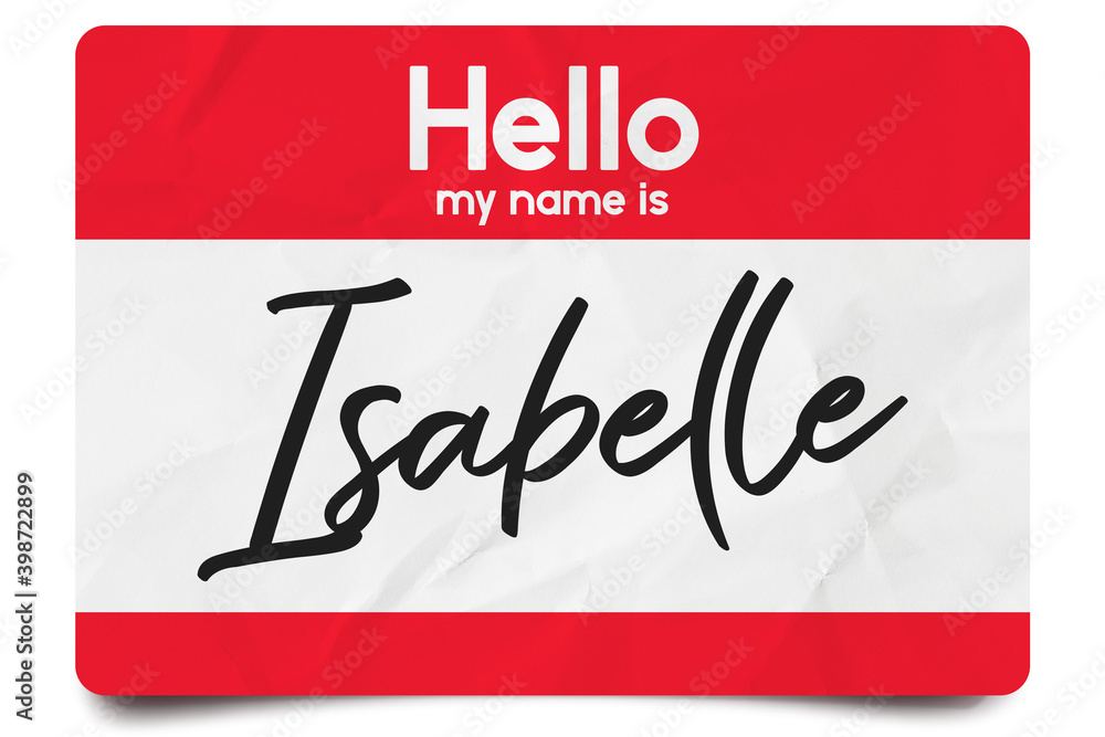 Hello my name is Isabelle Stock Illustration | Adobe Stock