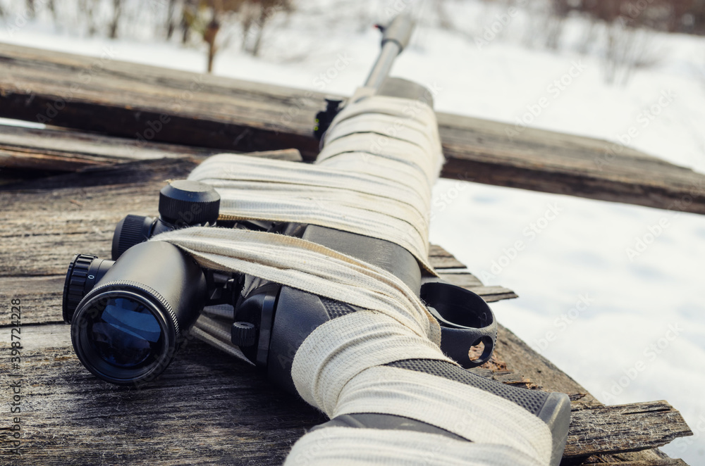 Pneumatic rifle with an optical sight, for sport hunting Stock Photo ...