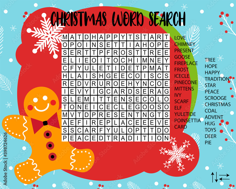 Educational Game For Children Christmas Word Search Puzzle Worksheet educational-game-for-children-christmas-word-search-puzzle-worksheet