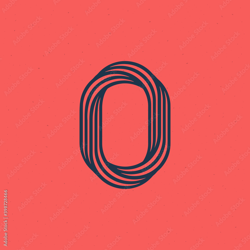 Number zero logo made of five parallel lines with noise texture. Stock ...