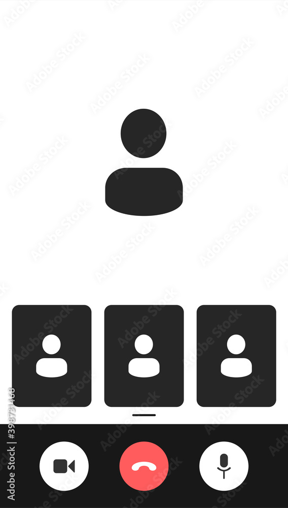 Mobile Video conference user interface, video conference calls window ...