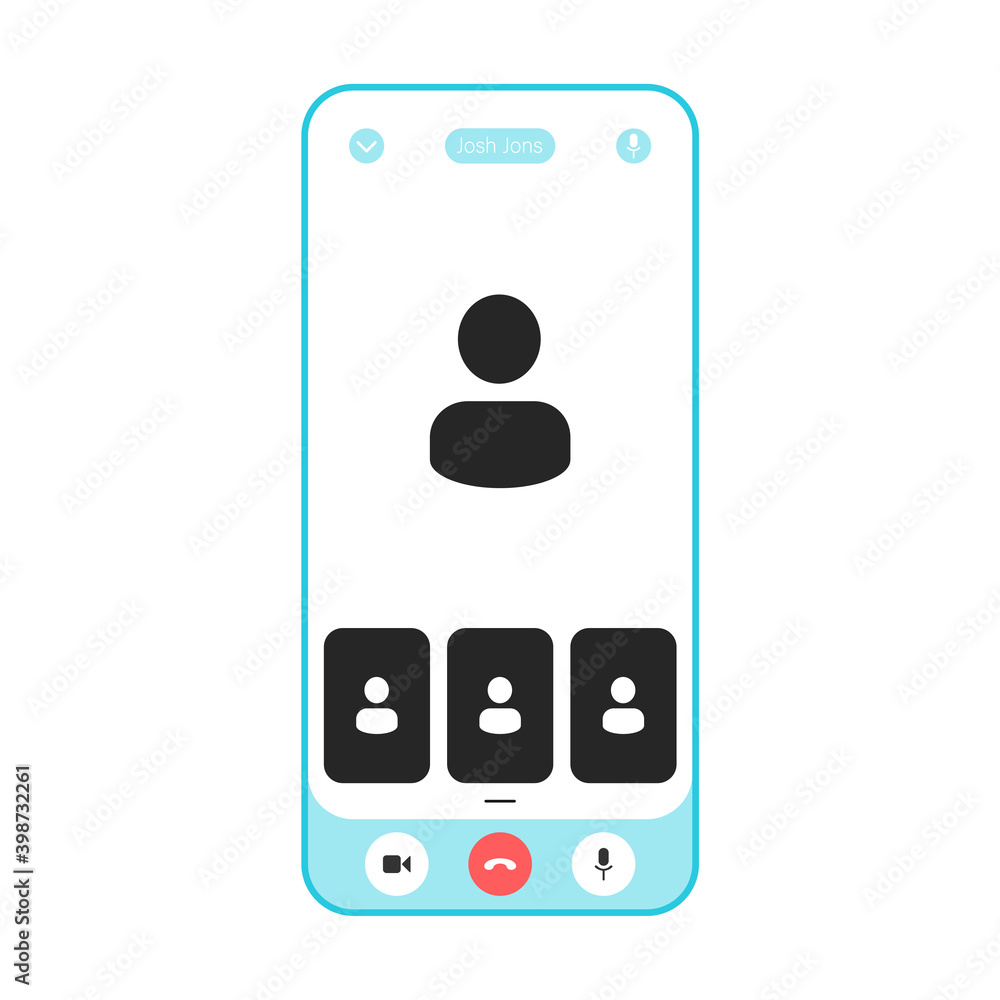 Mobile Video conference user interface, video conference calls window ...