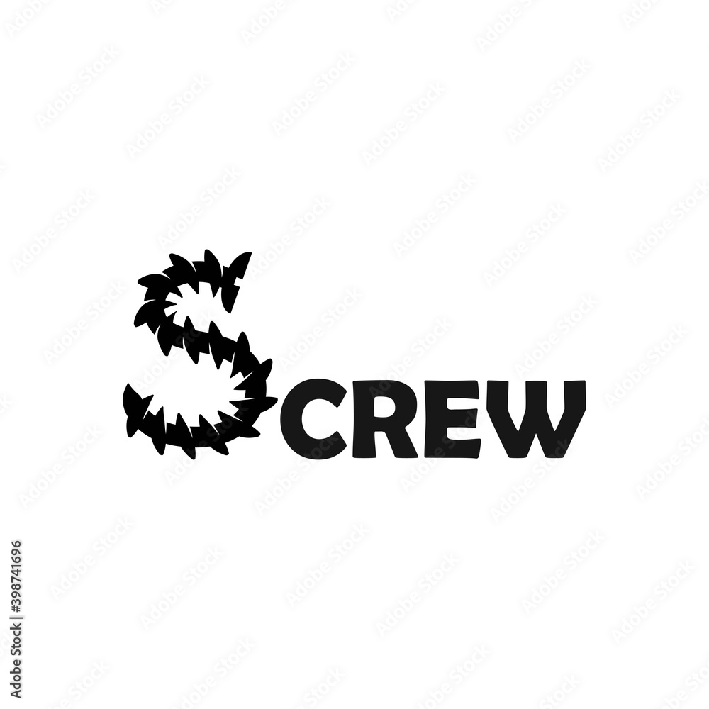 Initial Letter S with Screw Vector Logo Stock Vector | Adobe Stock