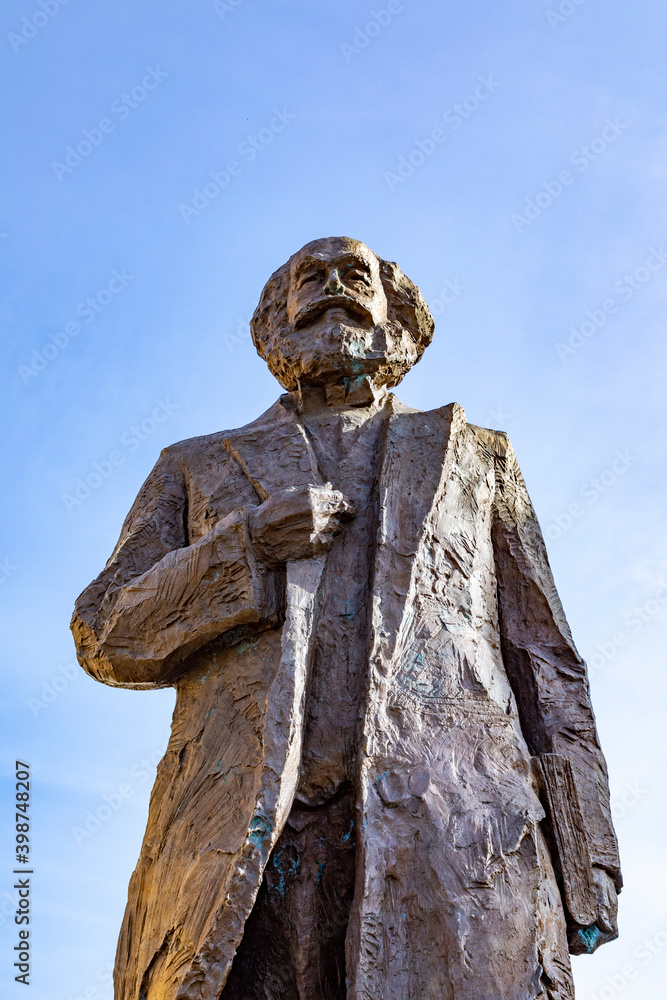 statue of philosopher Karl Marx and kommunist founder in Trier in ...