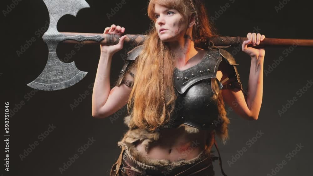 Dangerous and at the same time beautiful scandinavian woman with long ...